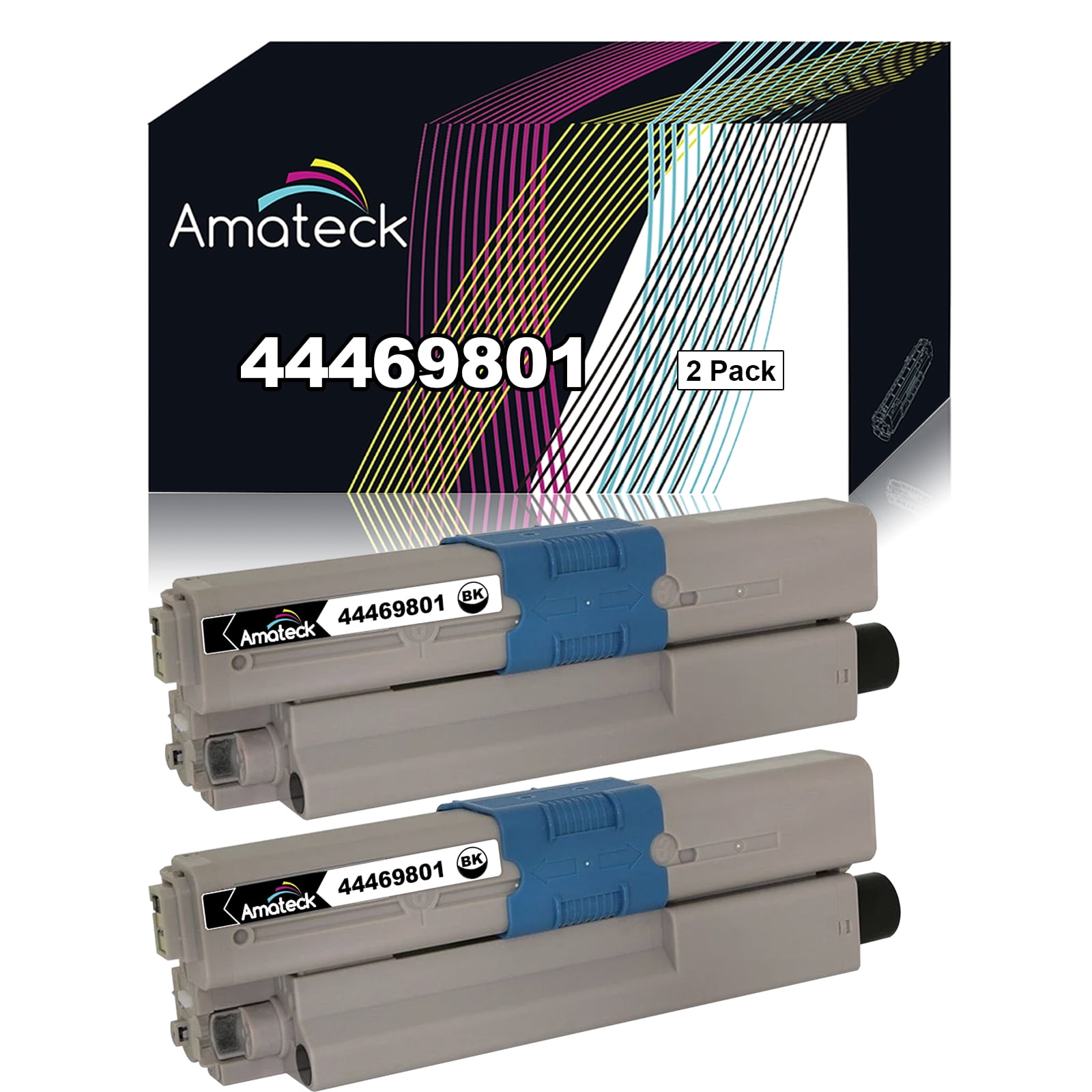 Amateck Compatible Toner Cartridge Replacement for Okidata 44469801 ...