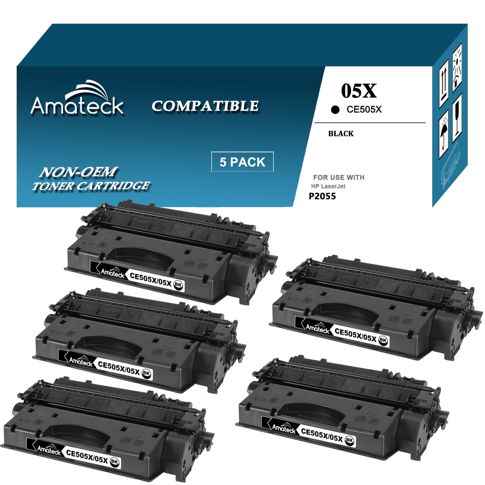 Amateck Compatible Toner Cartridge Replacement for CE505X (HP 05X ...