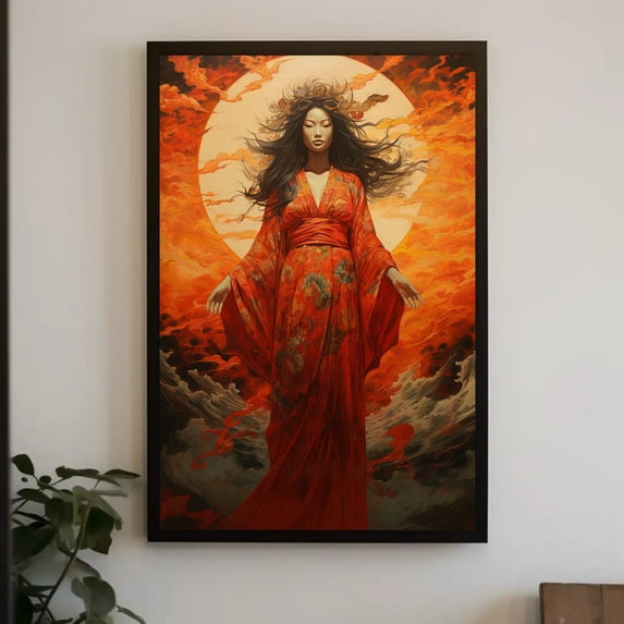 Amaterasu Art Print - Canvas Art - Japanese Sun Goddess - Japanese ...
