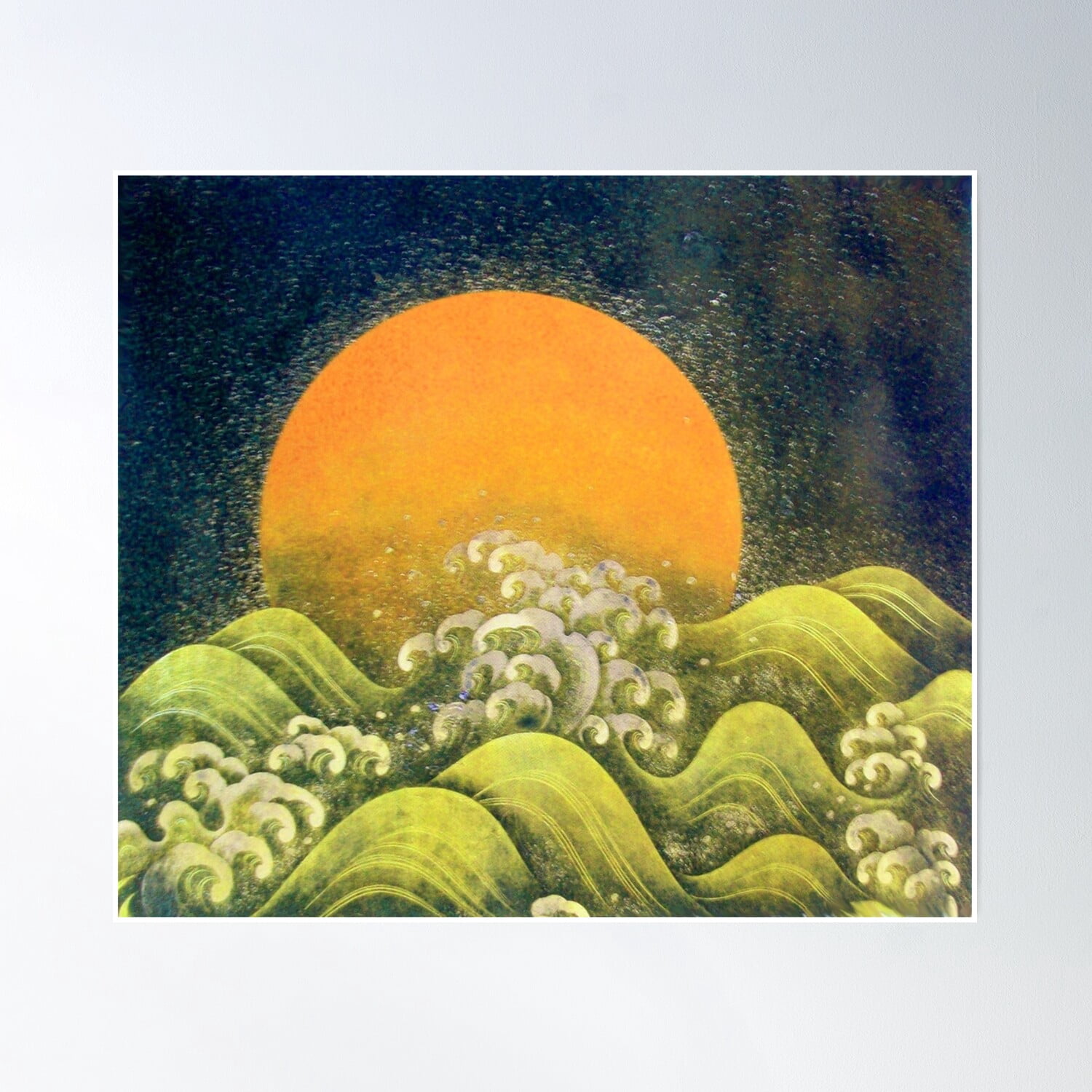 Amaterasu Sun Goddess Yellow Green Blue Poster Wall Art, Modern Wall ...