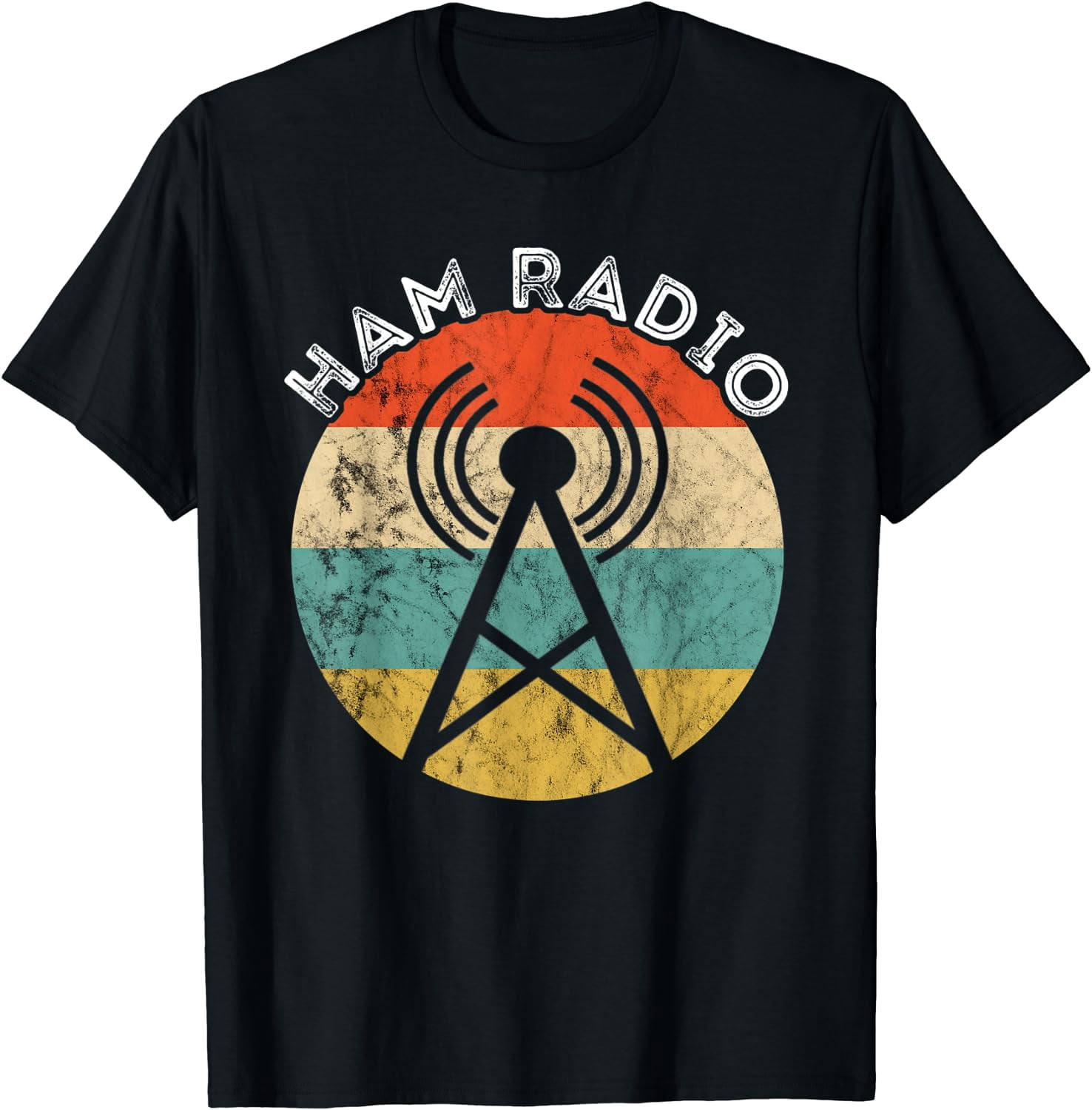 Amateur Radio Ham Radio Vintage Retro Radio Frequency T-Shirt Black ...