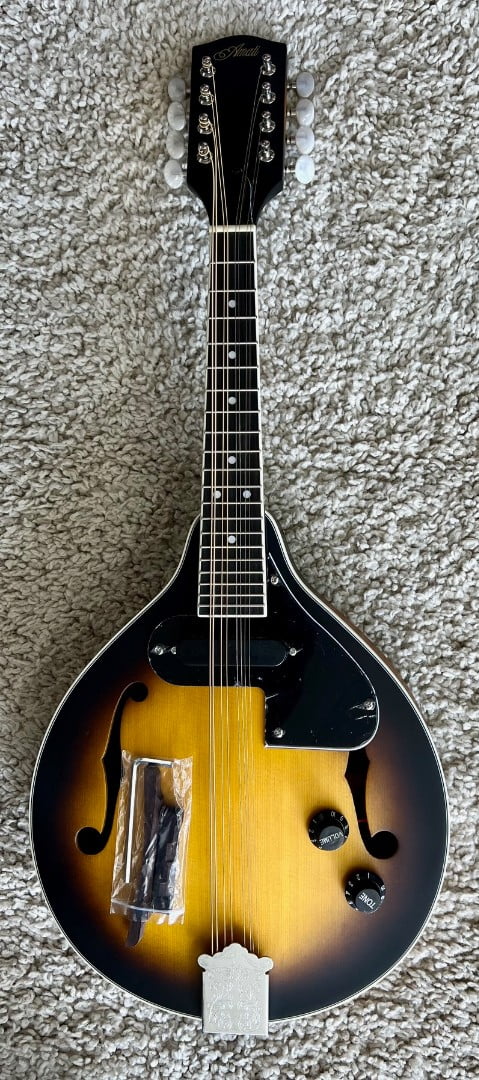 Amati A001EQ Mandolin Acoustic/Electric A-Style Mandolin in a Sunburst ...