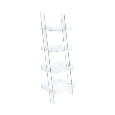 Toby 4-shelf Acrylic Ladder Bookcase Clear - Walmart.com