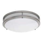 Monument Led Flush Mount Ceiling Fixture, Satin Nickel, 14 X 4 In ...