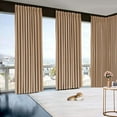 Amay Blackout Double Pinch Pleat Curtain Panel Taupe 50"W x 168"L- 1Panel - Walmart.com