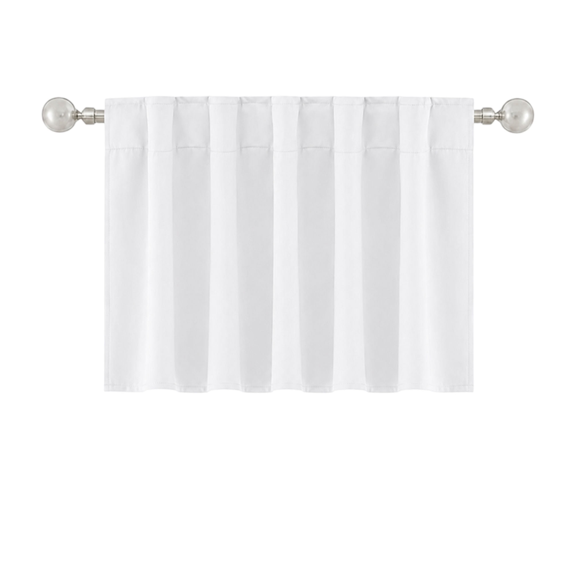 Amay Blackout Polyester Back Tab Classic Window Valance Curtain, White ...