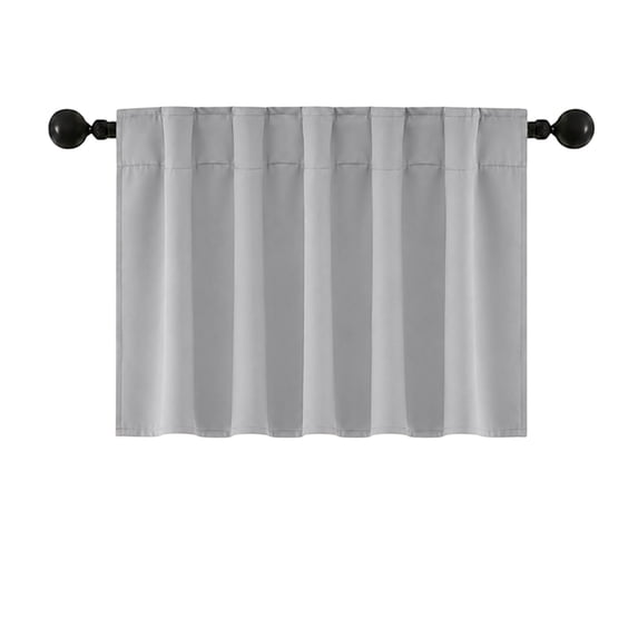 Amay Blackout Polyester Back Tab Kitchen Window Valance Curtain, Light ...