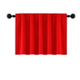 Amay Blackout Polyester Back Tab Small Window Valance Curtain, True Red ...