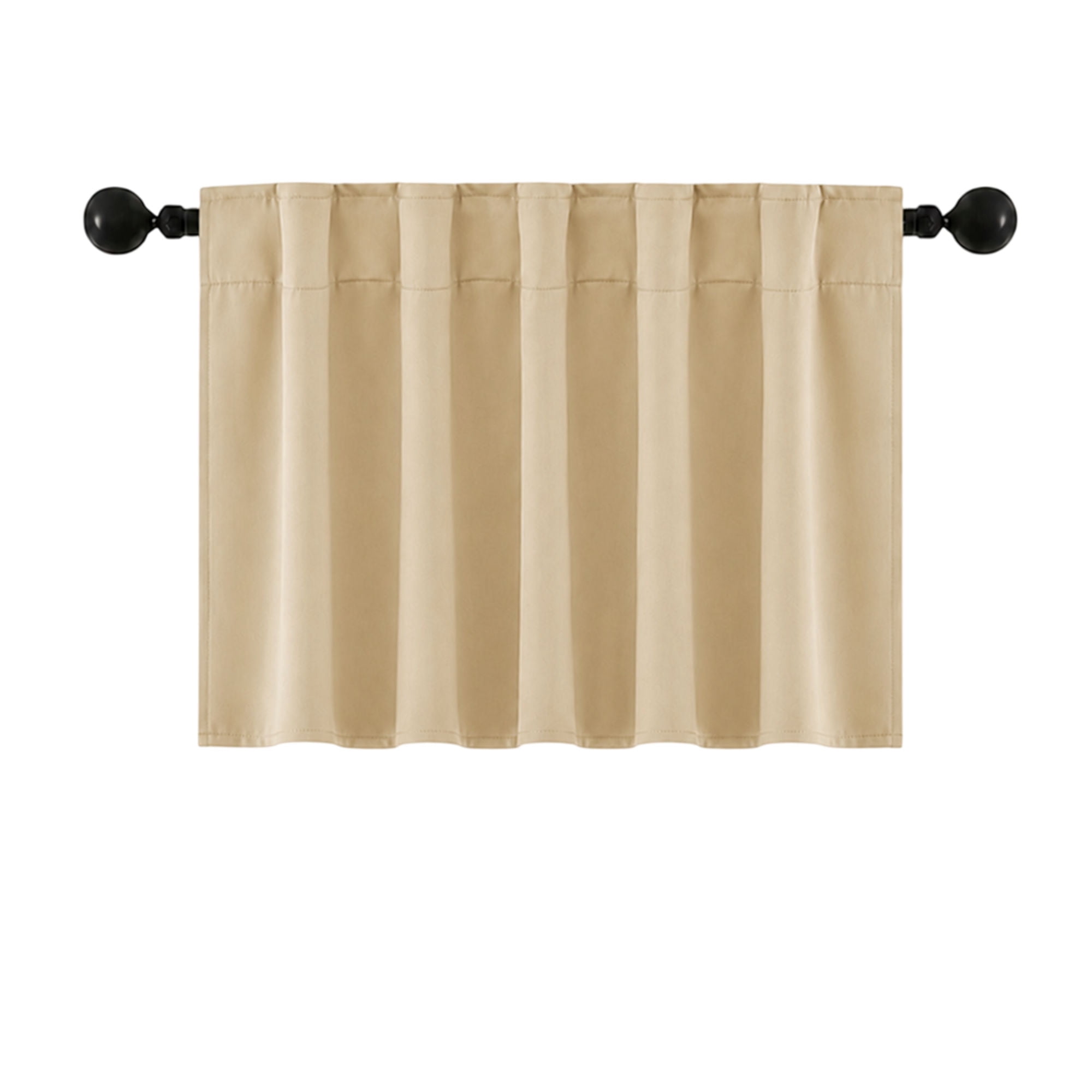 Amay Blackout Polyester Back Tab Transom Window Valance Curtain, Beige ...