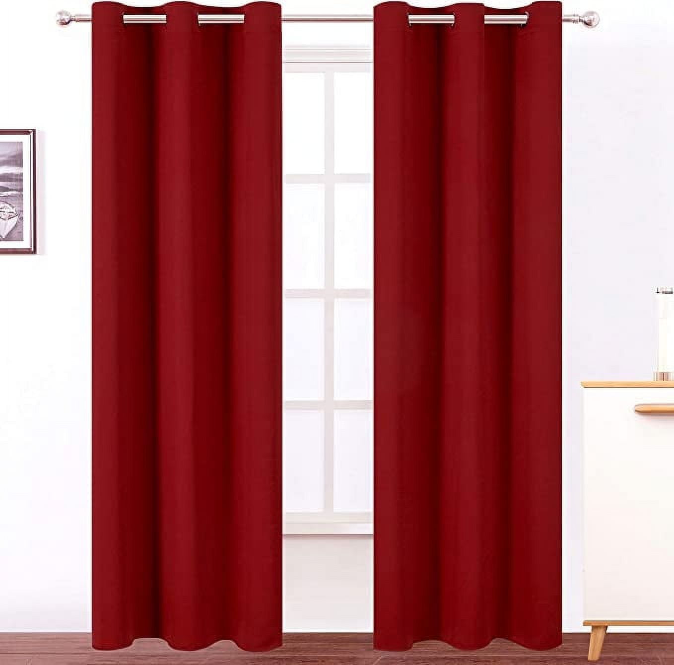 Amay Grommet Top Blackout Curtain Panel True Red 72 Inch Wide by 96 ...