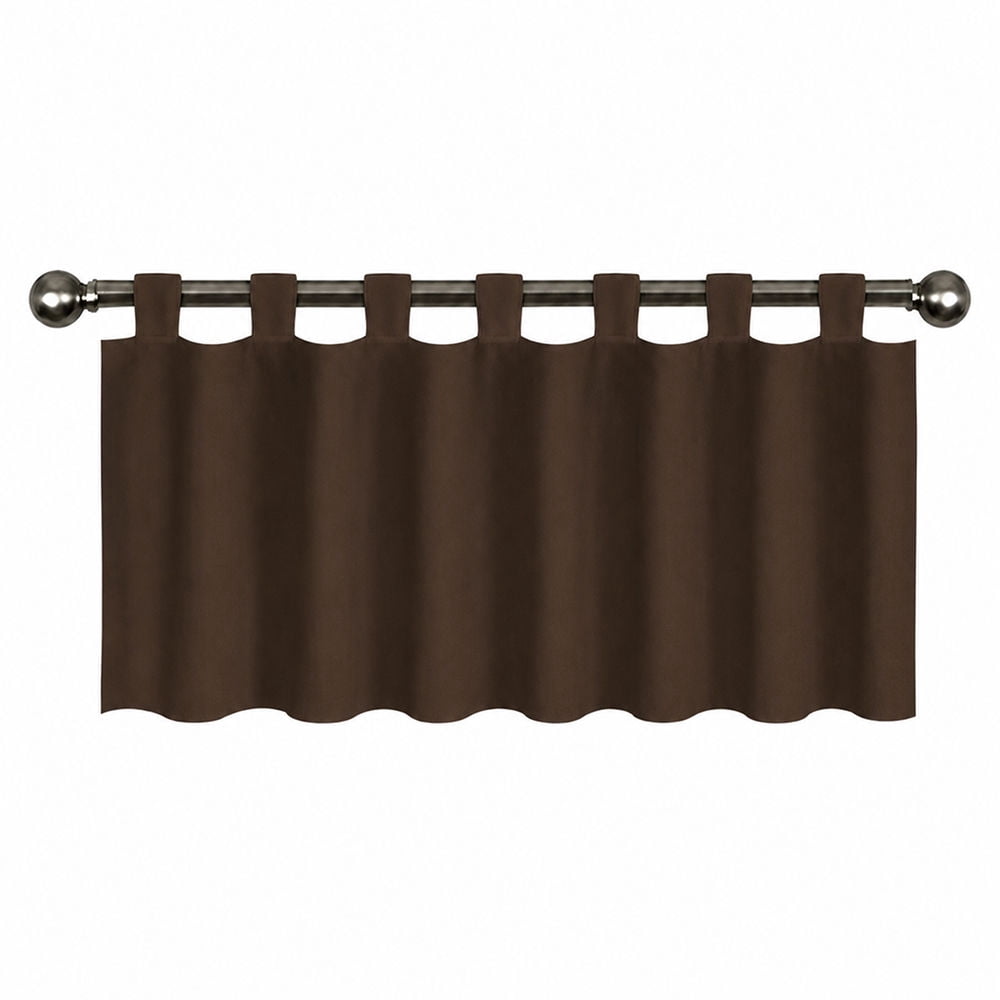 Amay Polyester Tab Top Solid Transom Blackout Window Valance Curtain ...