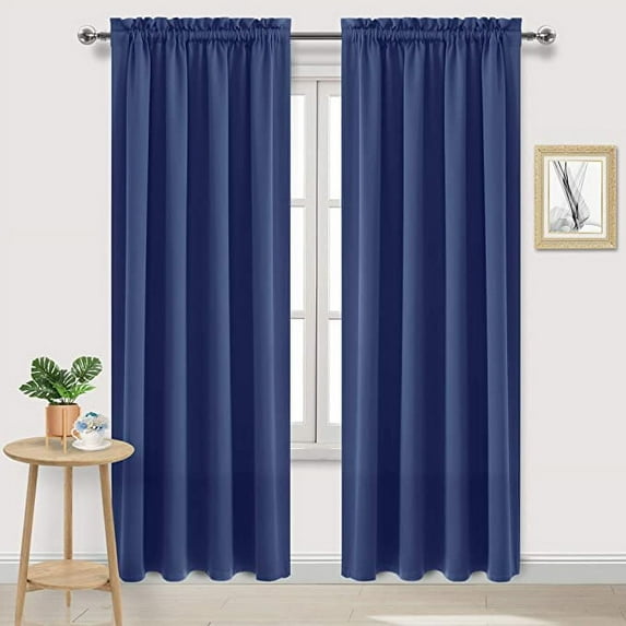 Amay Rod Pocket Window Curtain Panel Navy Blue 100 Inch Wide by 132 ...