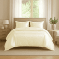 Amay Satin Silk California King Duvet Cover Set (98"×104", Ivory ...