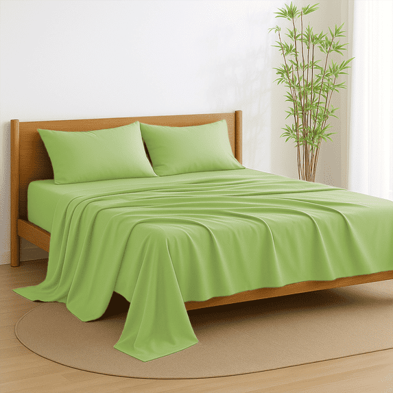 Amay Soft Luxury Organic Cotton Short Queen Bed Sheet Set, 4-Piece, 500 ...