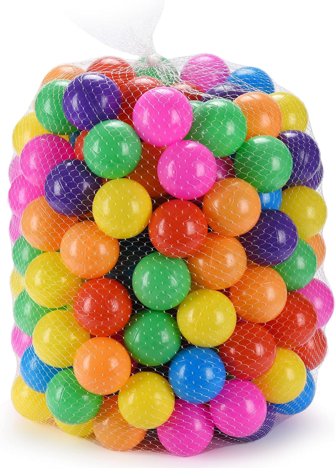 Amazaque Bulk Set of Bouncy and Pit Balls for Kids - Small Mini Colorful Rubber Neon Balls for ...