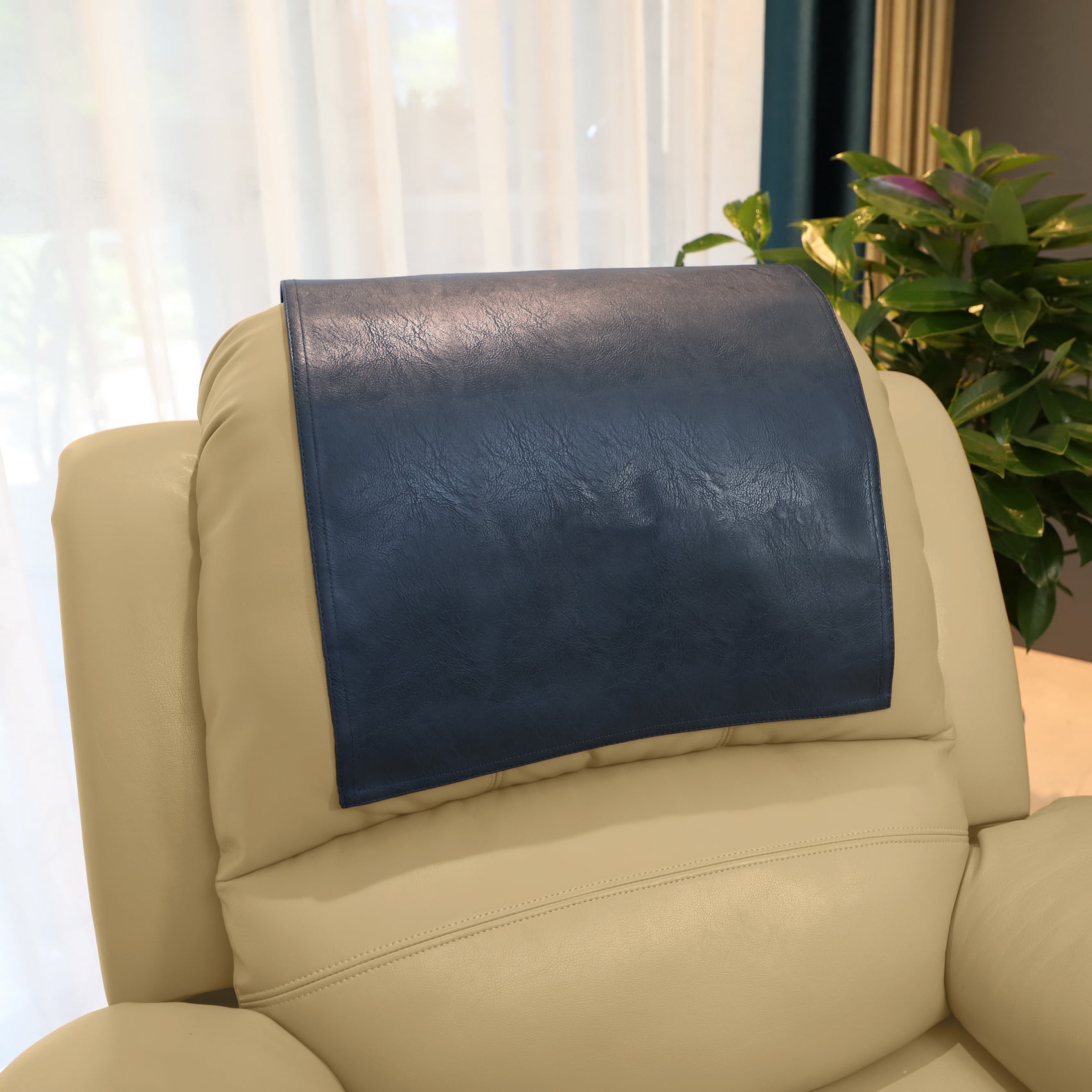 AmazeCov Headrest Cover for Furniture Slipcovers,Faux Leather Headrest ...