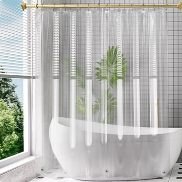 Bathway White Shower Curtain Liner, 72"W x 72"L Waterproof PEVA Plastic ...