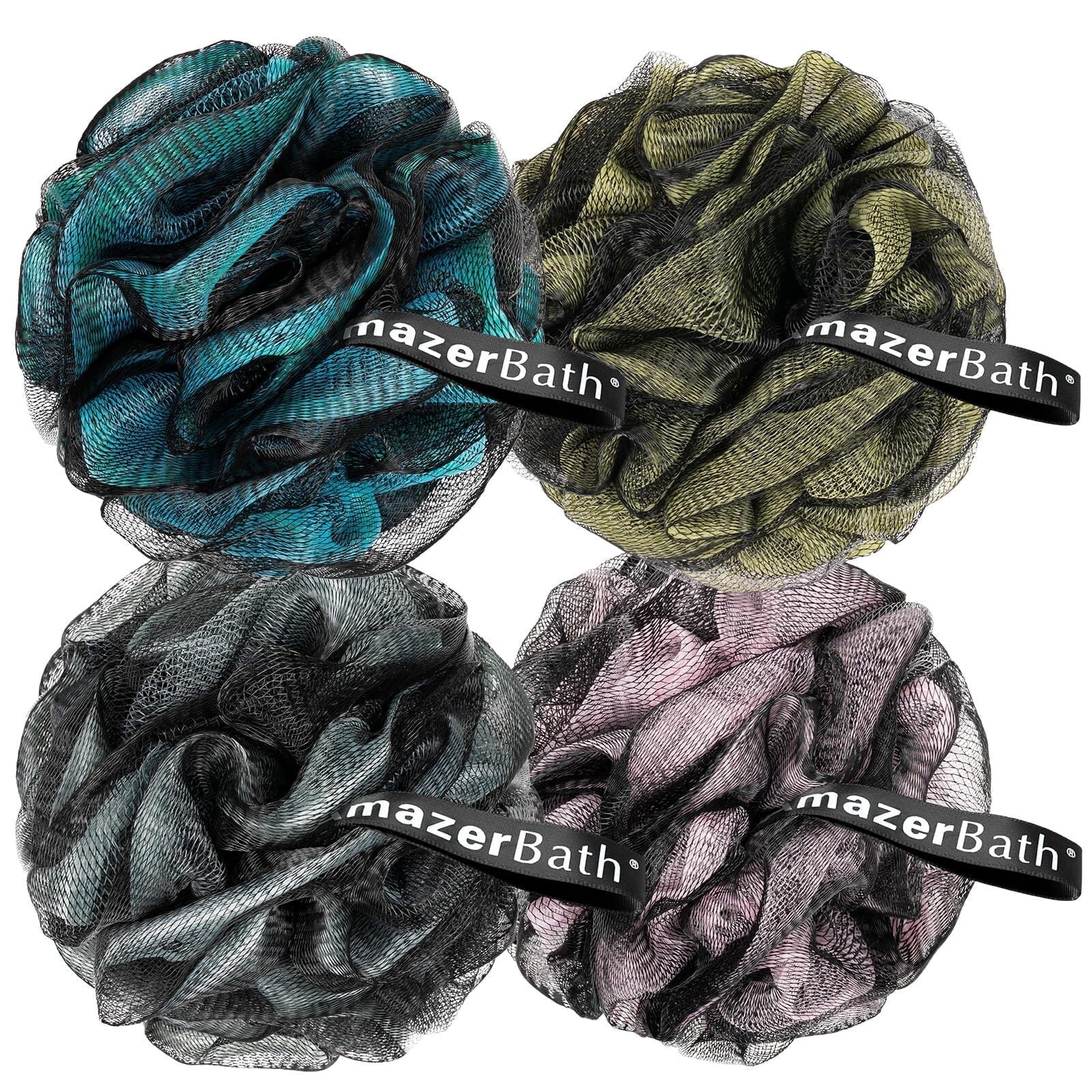 AmazerBath Charcoal Loofah Sponge, Shower Loofah 60g/PCS - Body ...