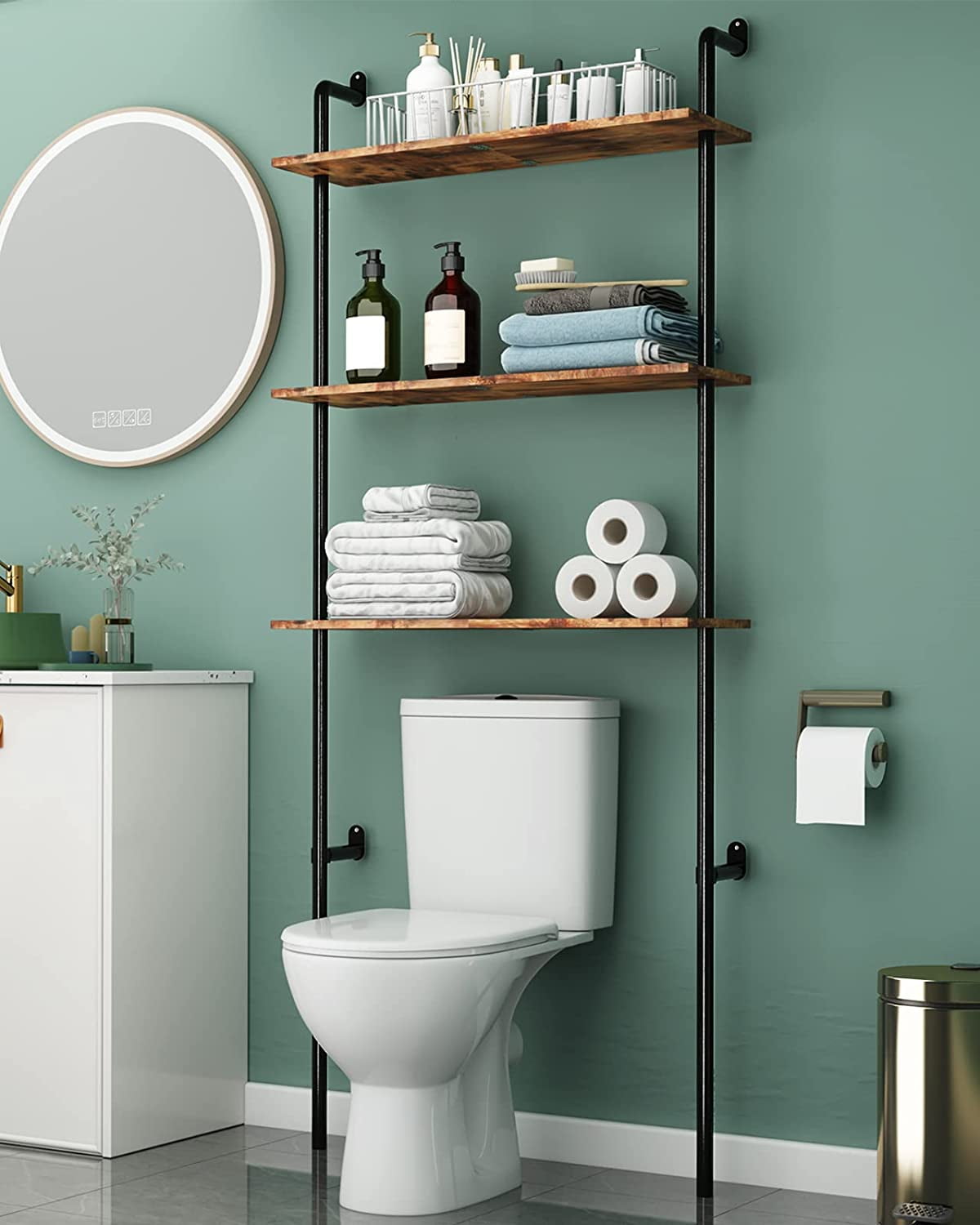 AmazerBath Over The Toilet Storage Shelf 3-Tier Bathroom Over The ...