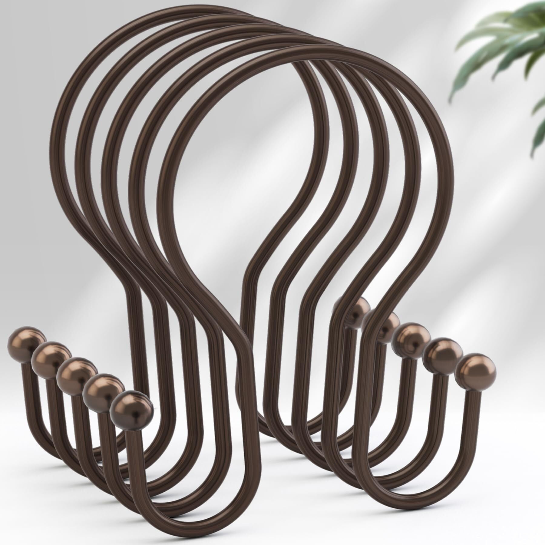 AmazerBath Shower Curtain Hooks, Shower Curtain Rings Bronze, Simple ...