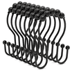 Siaomo Shower Curtain Hooks, 12 Pcs, Stainless Steel, Double Hooks ...