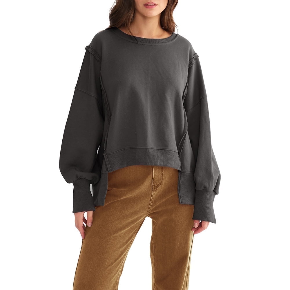 Amazhiyu Women Casual Oversized Sweatshirts Long Sleeve Crewneck ...