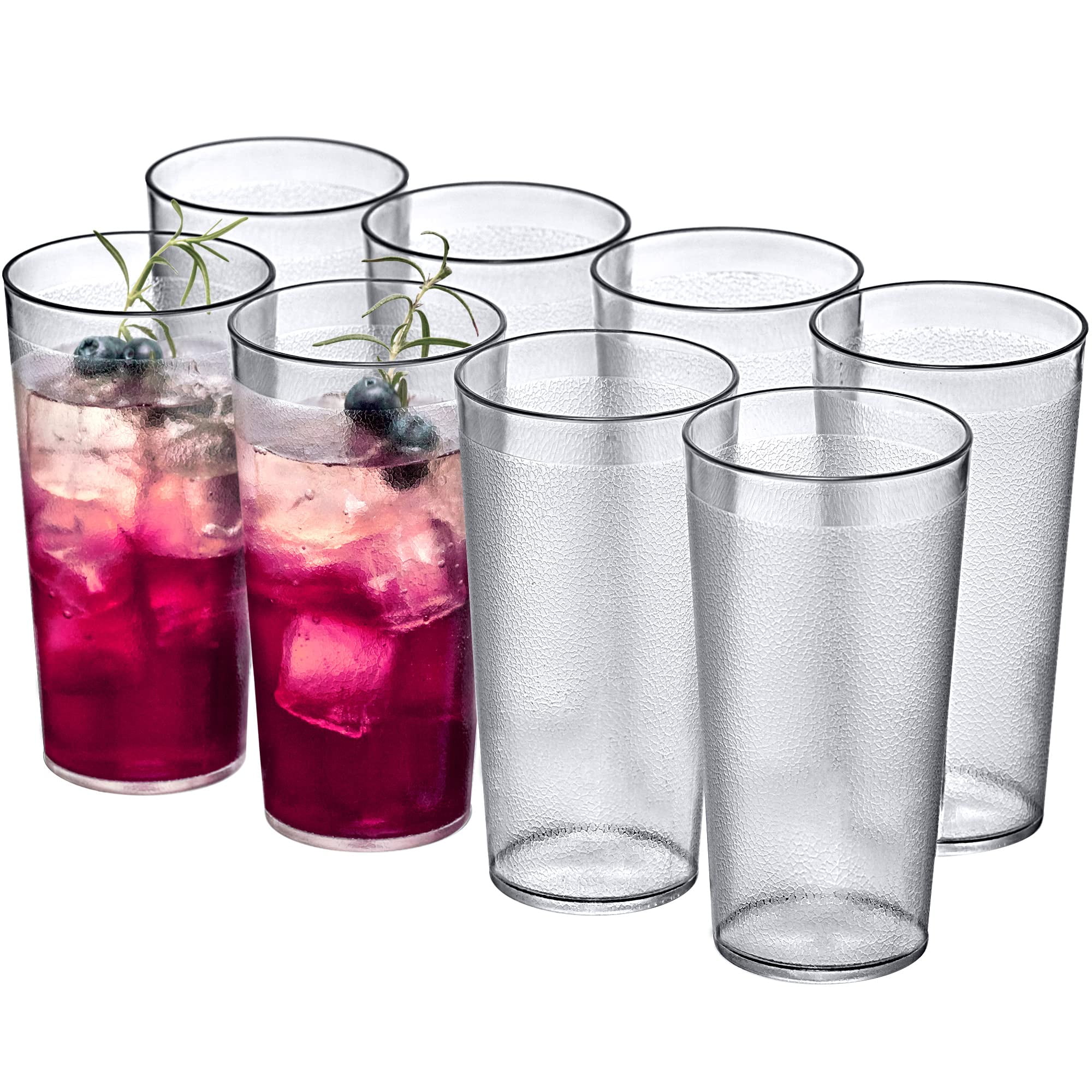 Amazing Abby - Cafely - 16-Ounce Plastic Tumblers (Set of Plastic Drinking Glasses, Restaurant ...