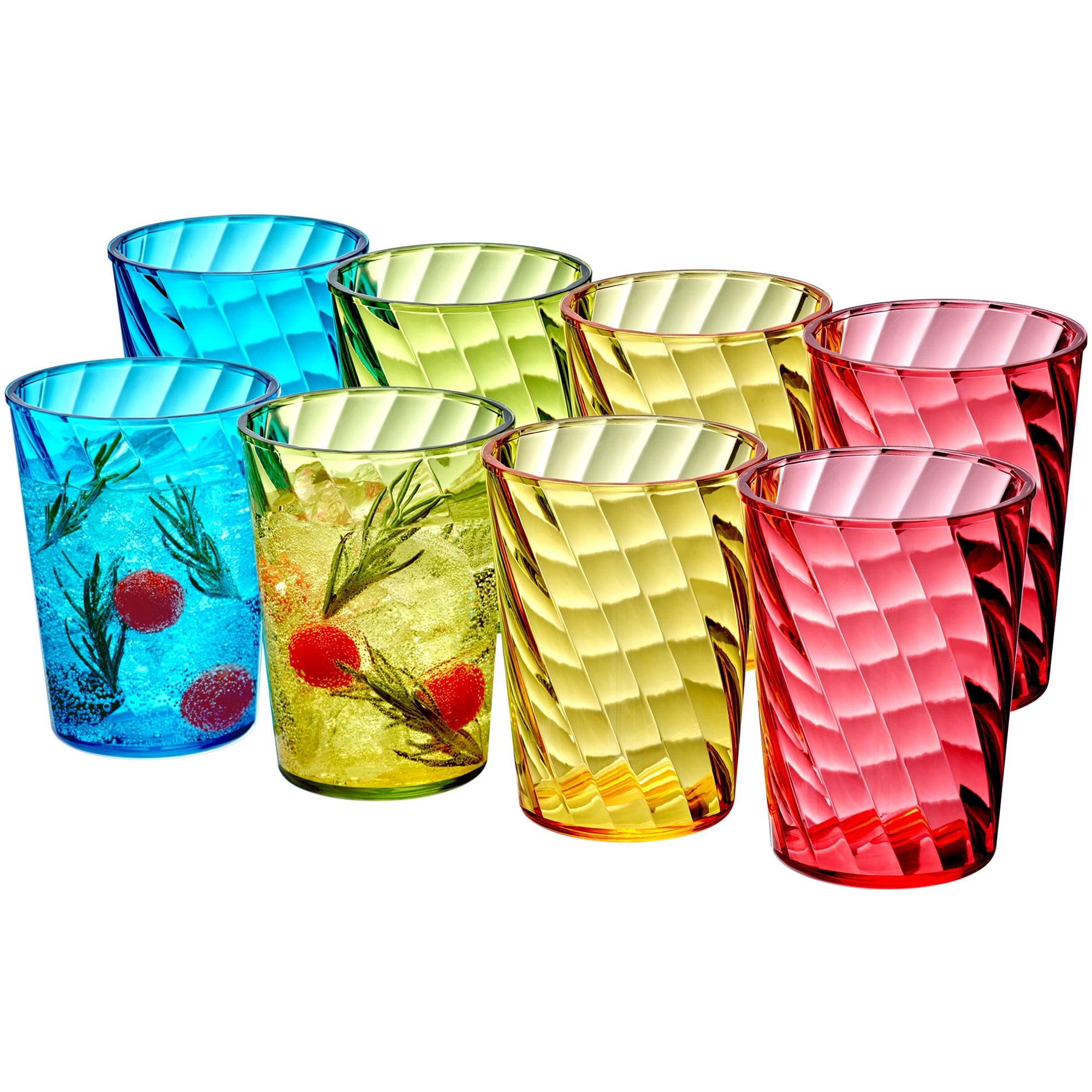 Amazing Abby - Glacier - 14-Ounce Plastic Tumblers (Set of 8), Plastic ...