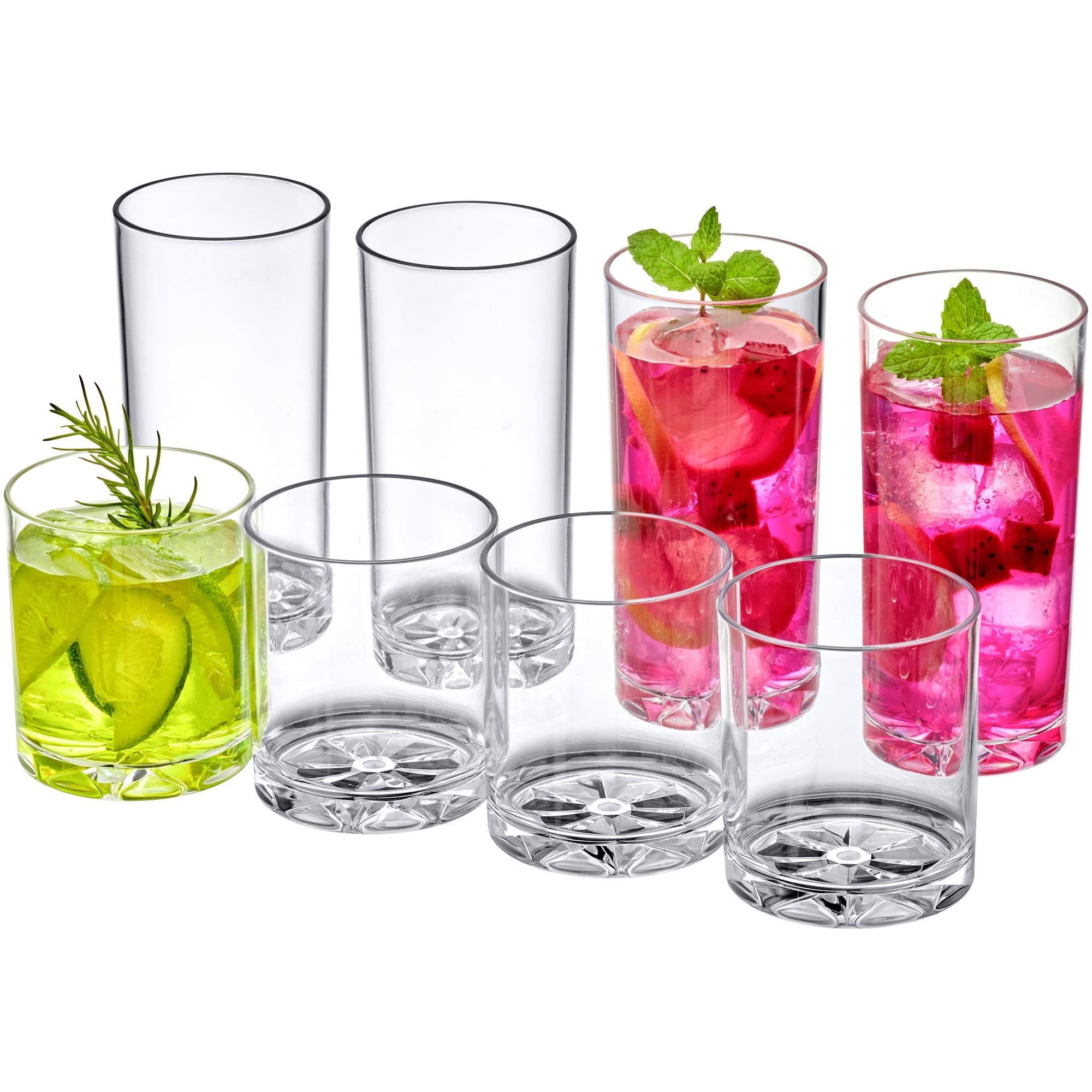 Amazing Abby Plastic Tumblers Set of 8 12oz 16oz Durable and Dishwasher ...