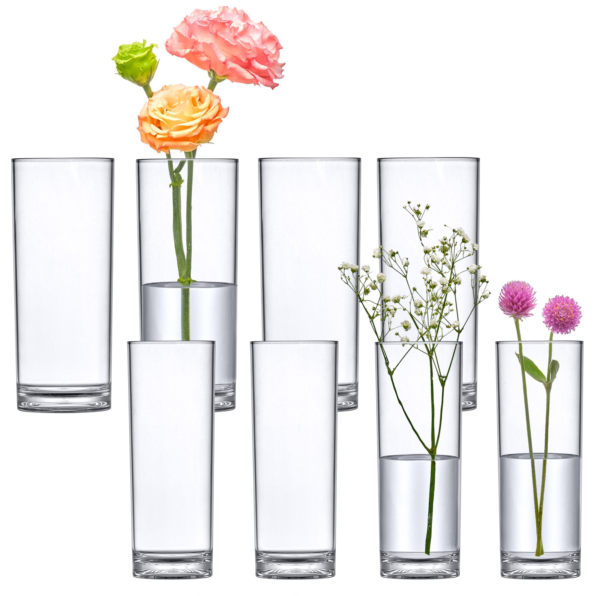 Sunjoy Tech Transparent Flower Vase Aesthetic Floral Arrangement ...