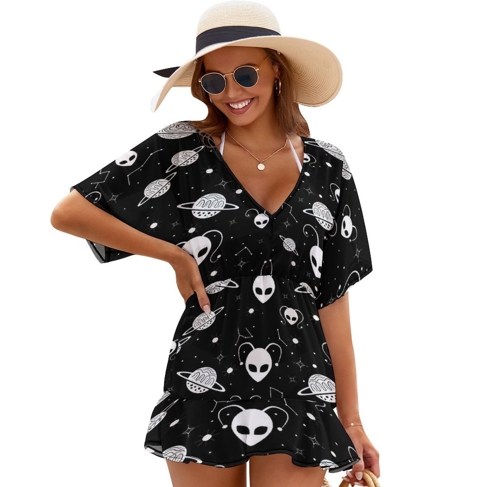Amazing Aliens In The Universe With Planet And Stars Cover Ups Dresses ...