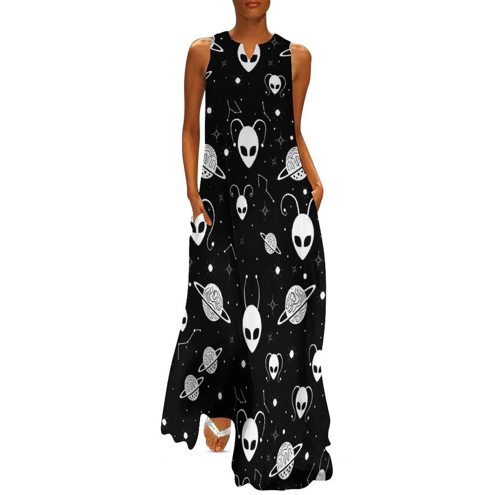 Amazing Aliens In The Universe With Planet And Stars Long Dress Women's ...