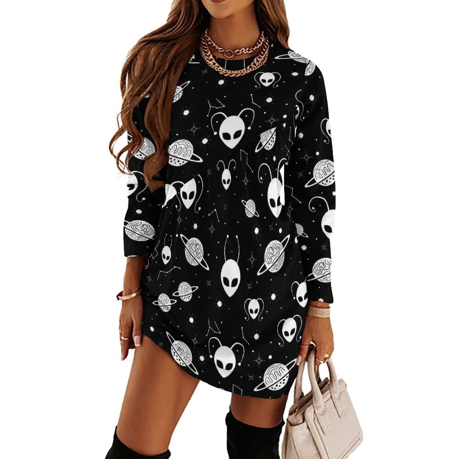 Amazing Aliens In The Universe With Planet And Stars Loose Dress ...