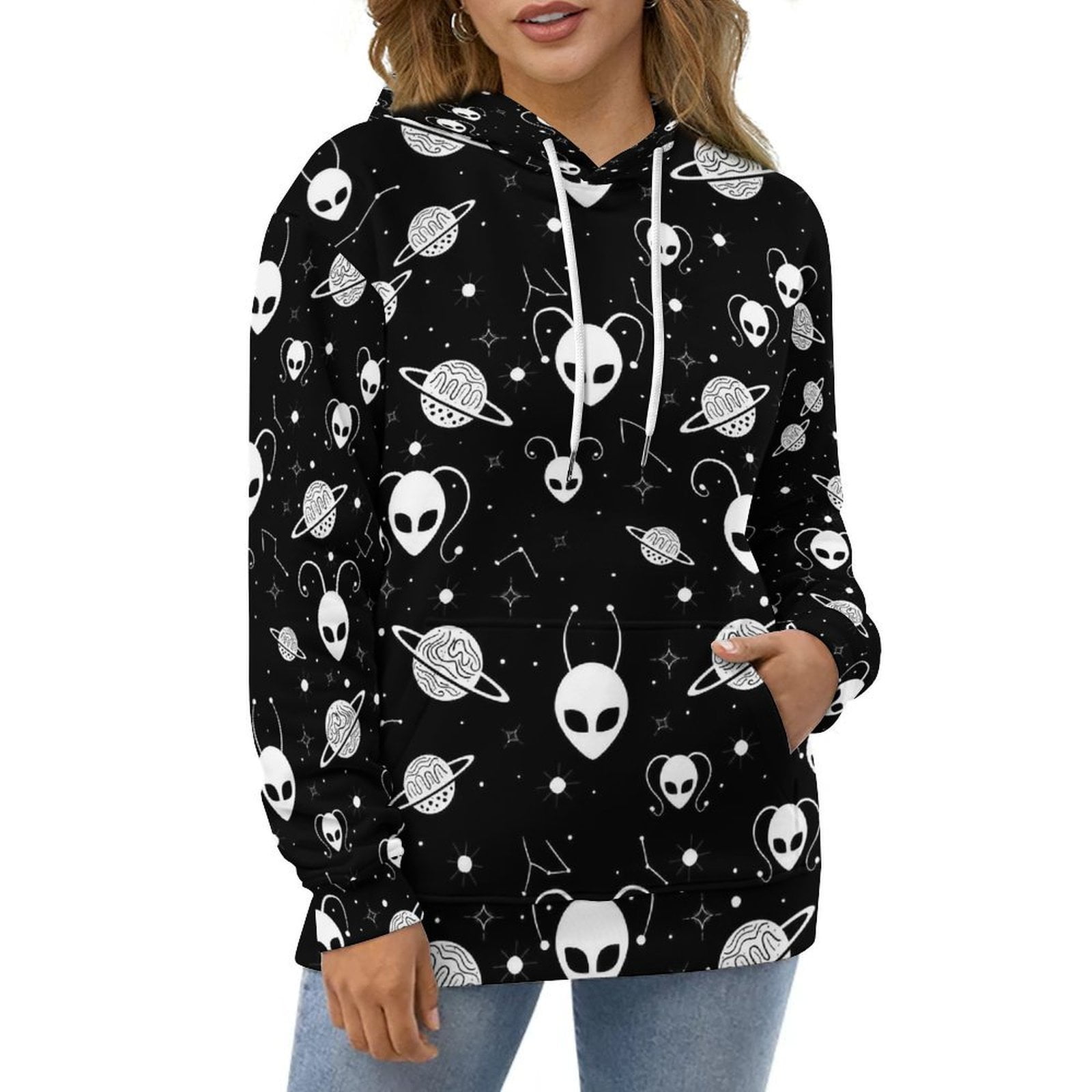 Amazing Aliens In The Universe With Planet And Stars Oversized Hoodies ...