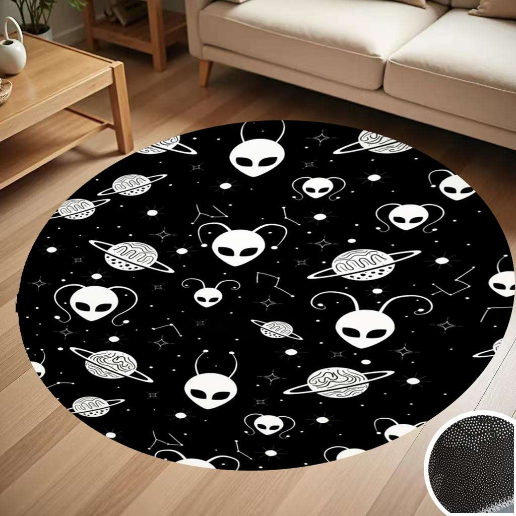 Amazing Aliens In The Universe With Planet And Stars Round Carpet ...