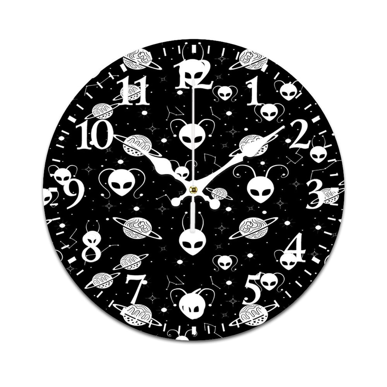 Amazing Aliens In The Universe With Planet And Stars Wall Clock Modern ...