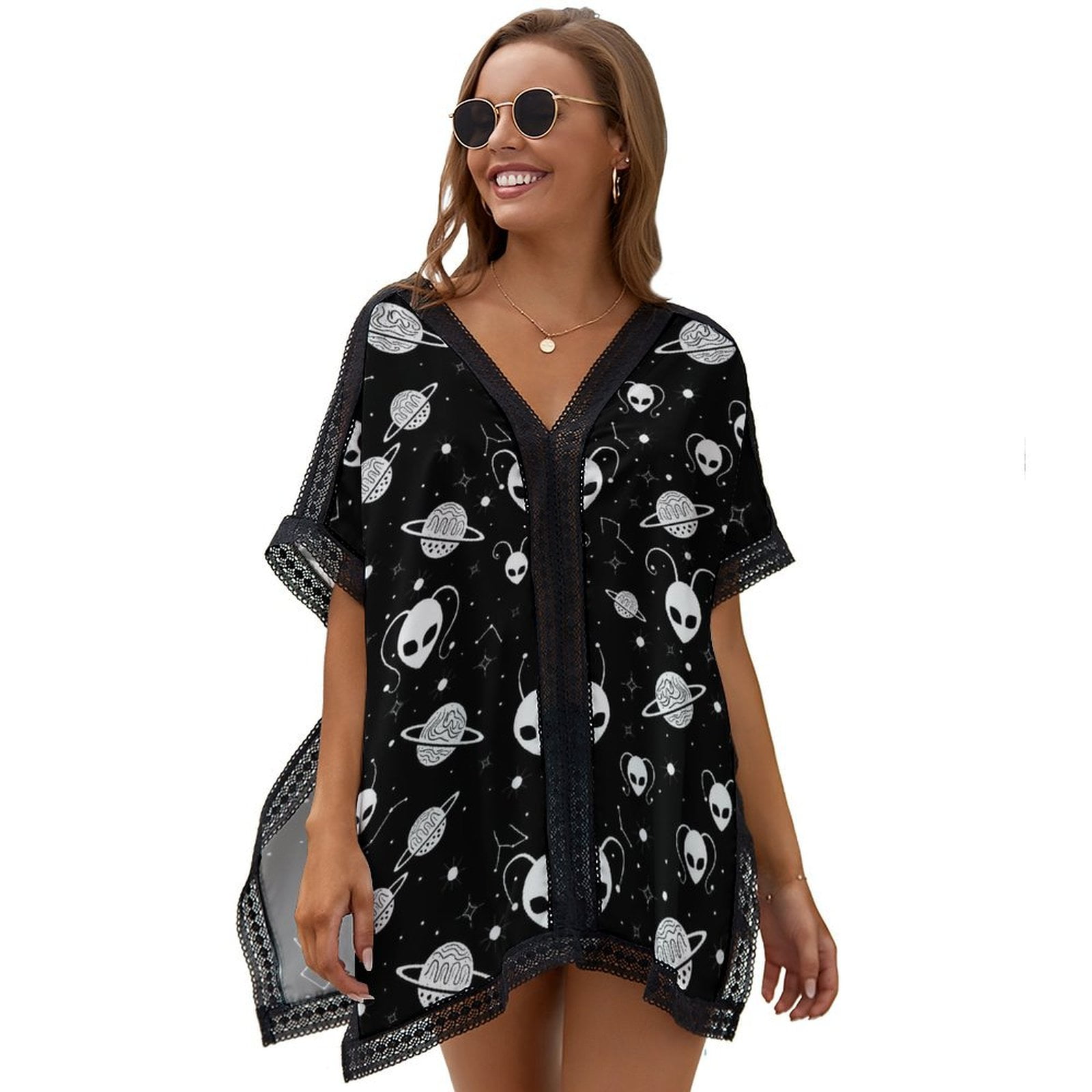 Amazing Aliens In The Universe With Planet And Stars Women's Swimsuit ...