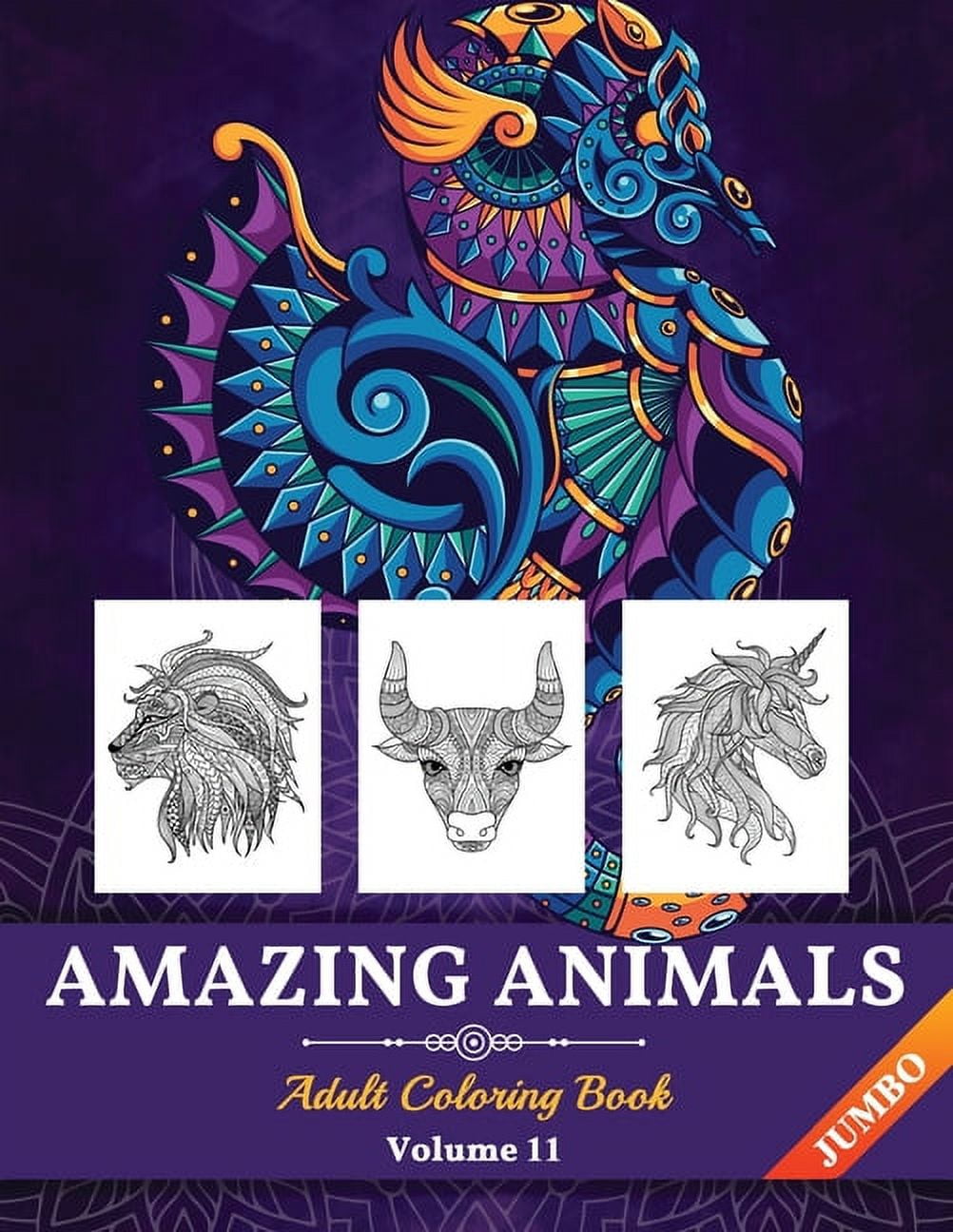 Amazing Animals Coloring Book JUMBO: Perfect Stress Relieving Designs ...