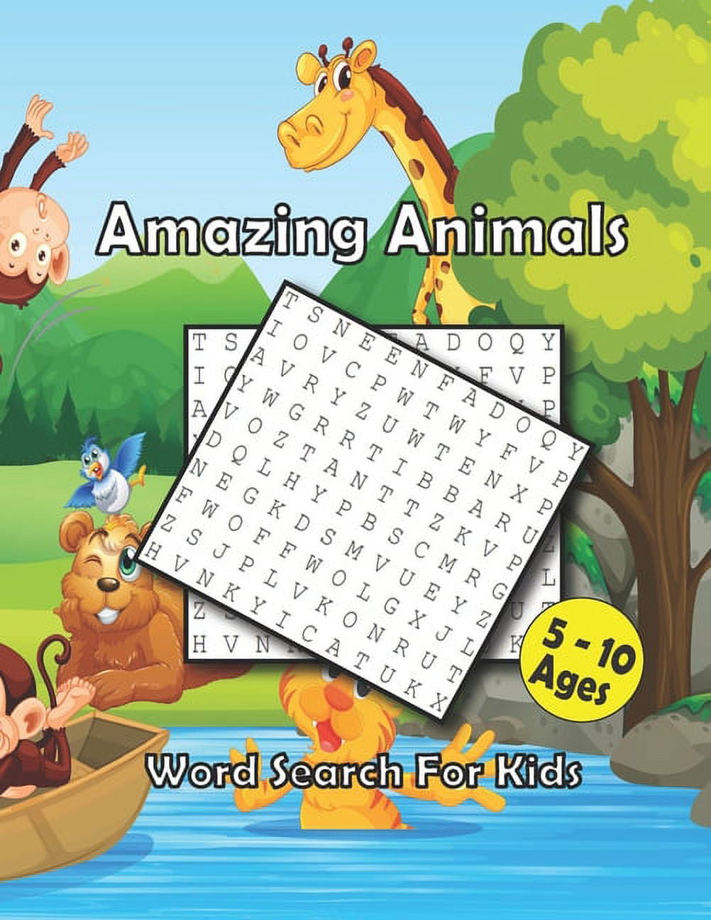 Amazing Animals Word Search For Kids Ages 5-10 : Best Word Search to ...
