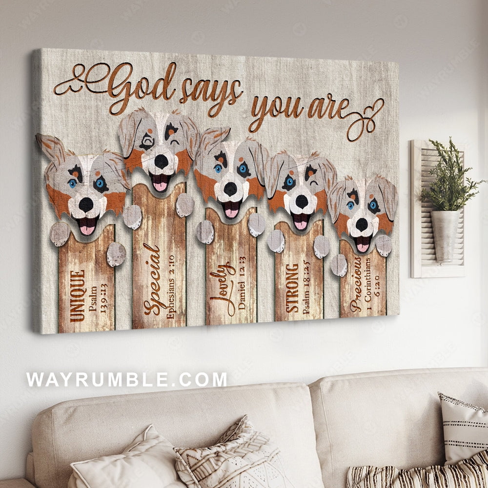 Amazing Australian Shepherd Funny Dog Drawing God Says You Are - Jesus ...
