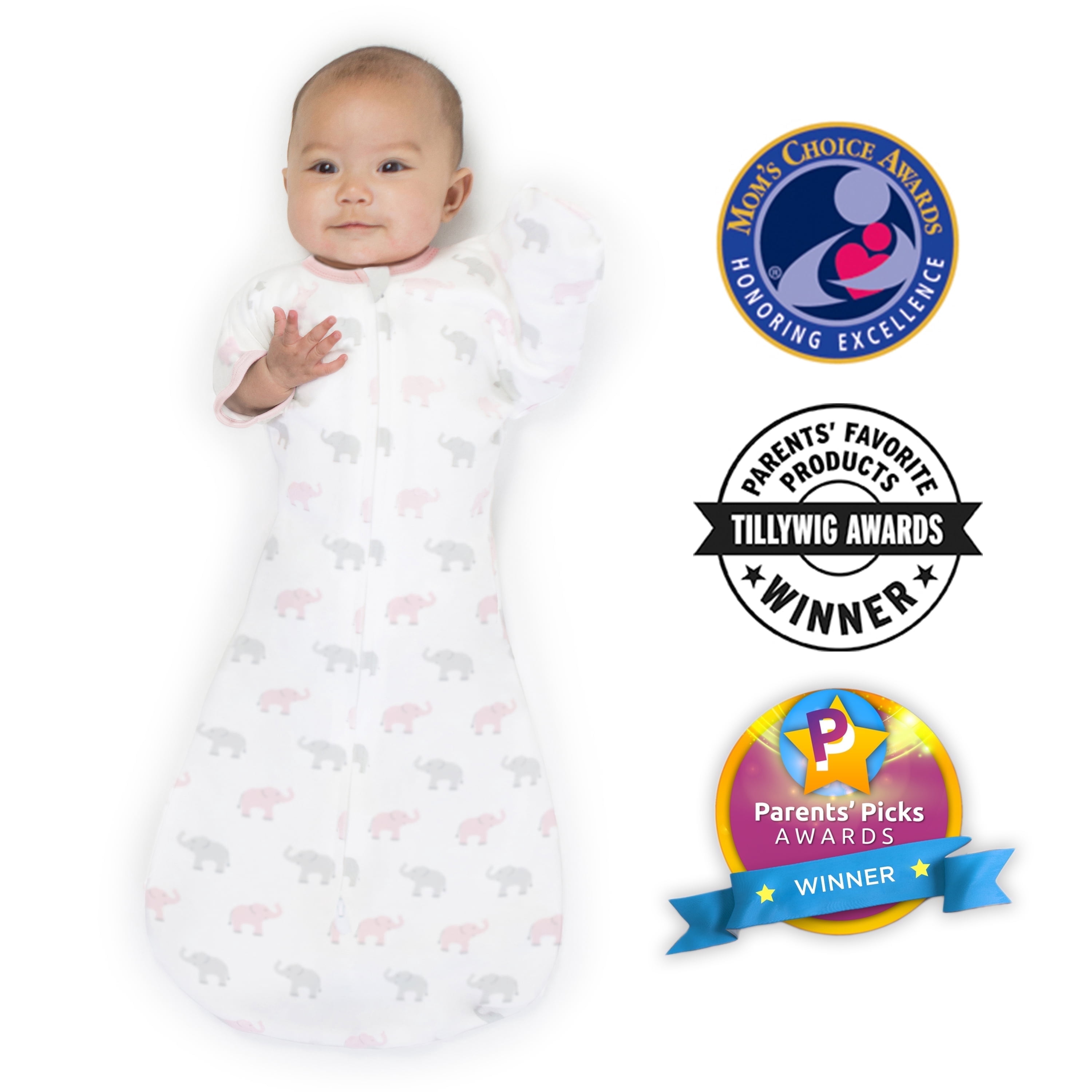 Amazing Baby Transitional Swaddle Sack with Arms Up Half-Length Sleeves ...