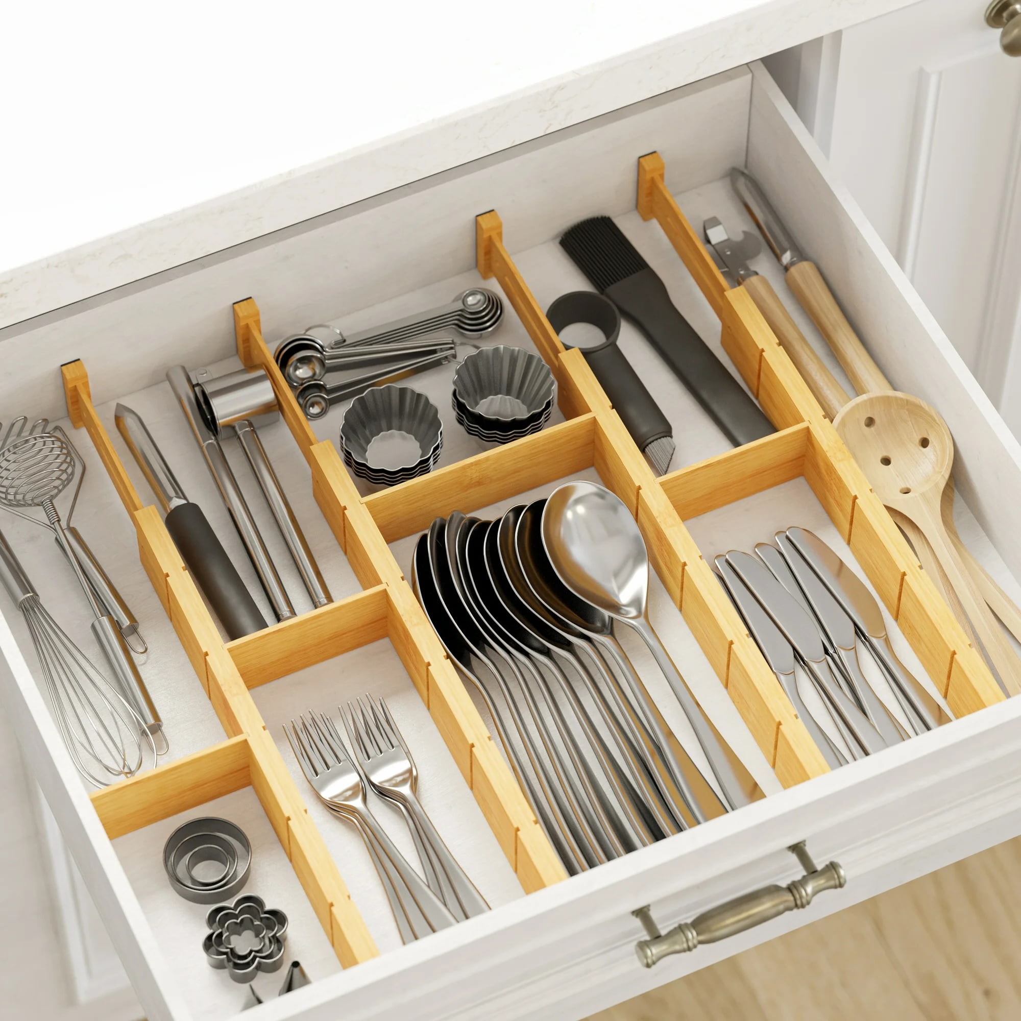 Amazing Choice Adjustable 4- Dividers Condiment Cabinet Organizer ...