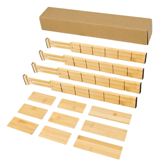 Bamboo Drawer Dividers with Inserts, Adjustable Expandable Organizers ...