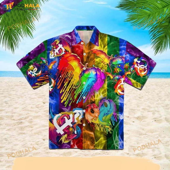 Amazing Colorful Lgbt Pride 3D Funny Hawaiian Shirt - Walmart.com