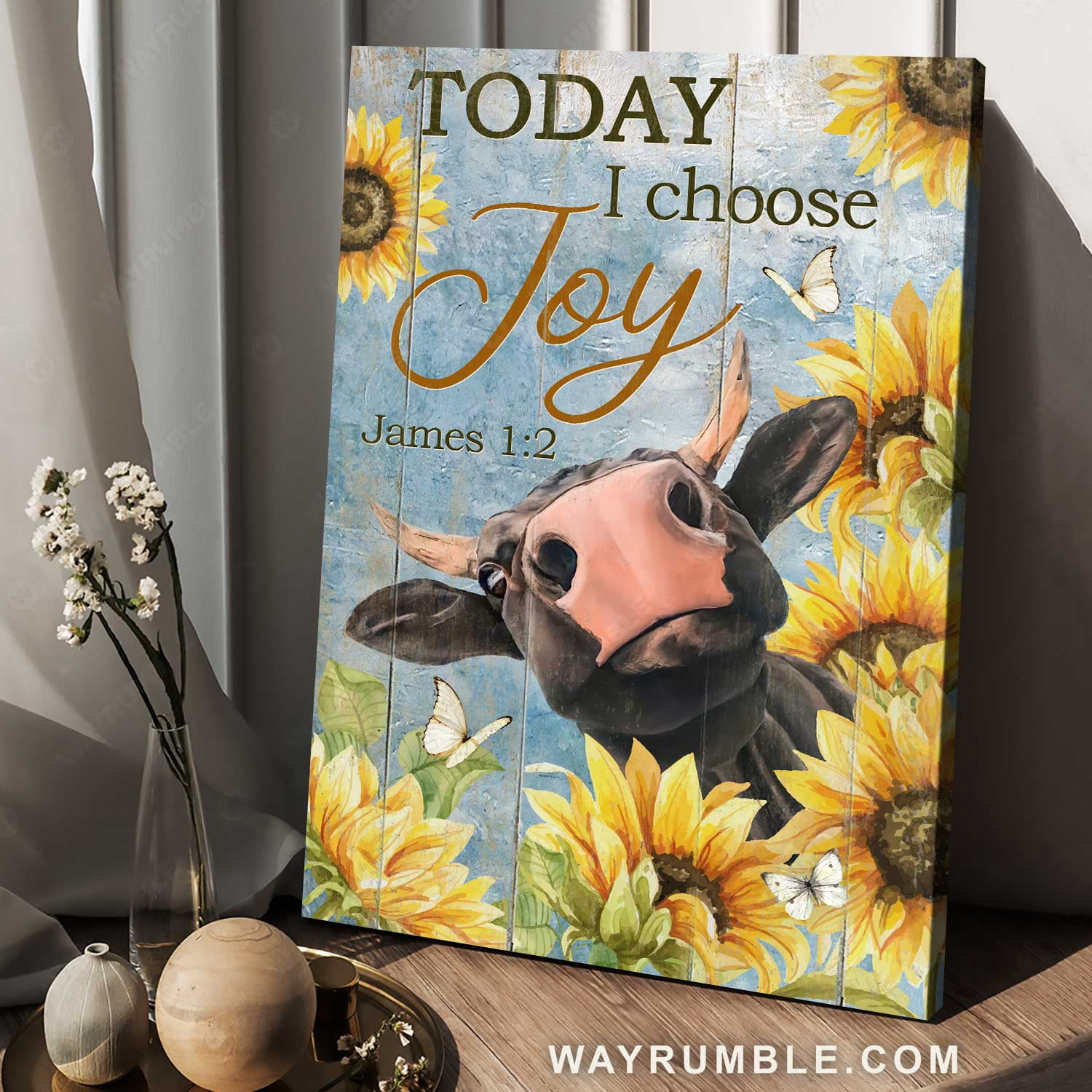 Amazing Cow Sunflower Blue Sky Today I Choose Joy - Jesus Portrait ...