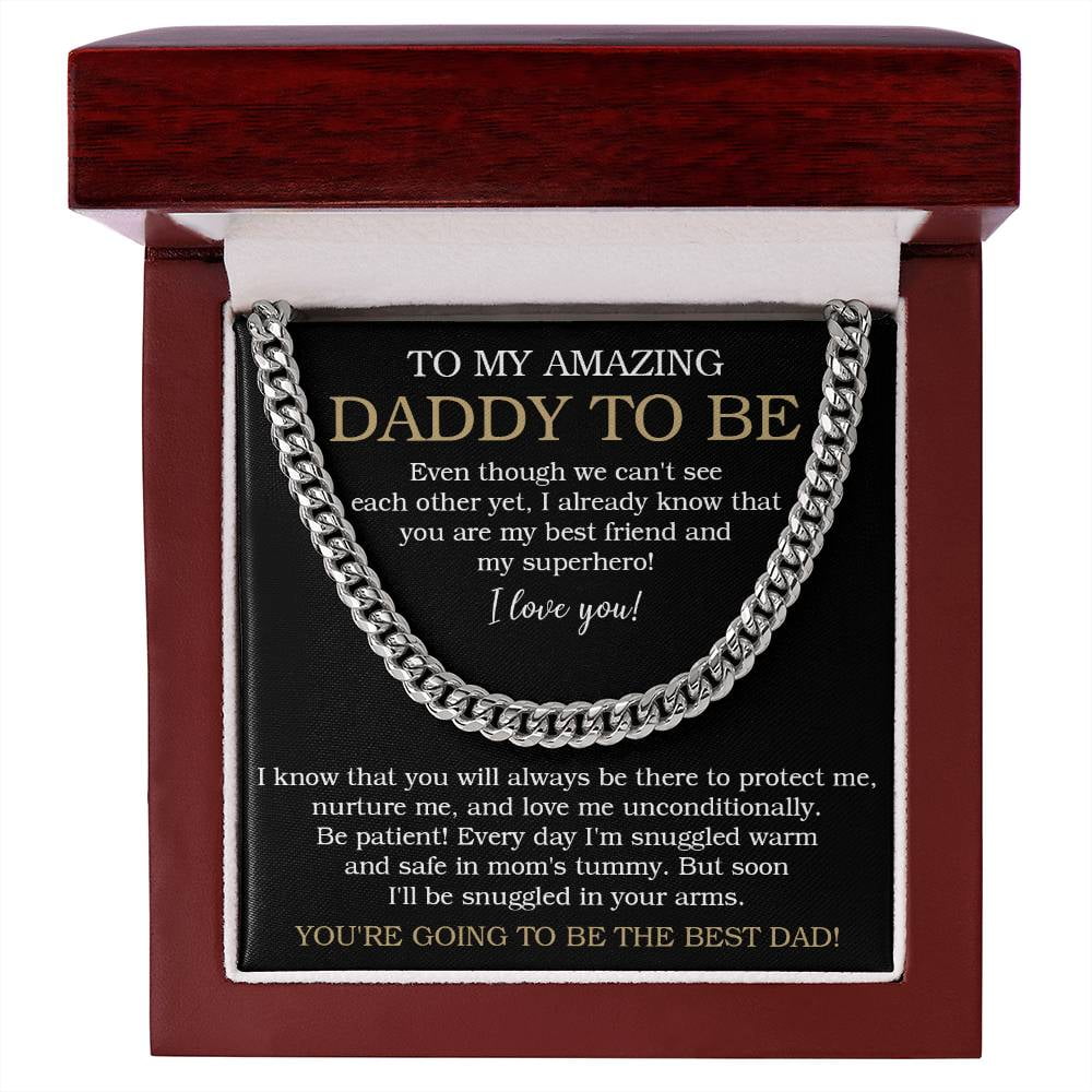 To My Amazing Daddy To Be Cuban Chain Necklace, Daddy To Be Gift from ...