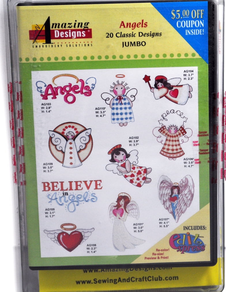 Amazing Designs Angels Embroidery CD, ADC-82JTK - Walmart.com