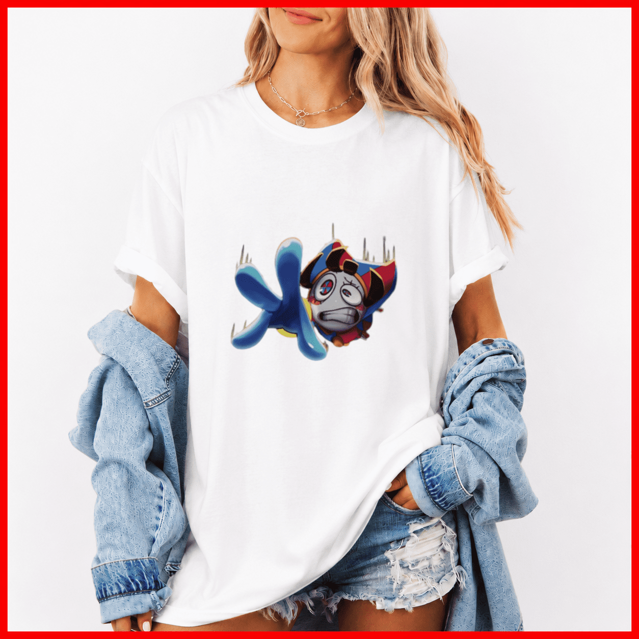 Amazing Digital Circus Pow Graphic Print Casual Fan Unisex T-Shirt, up ...