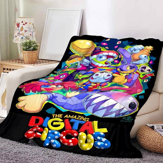 The Amazing Digital Circus Themed Flannel Blanket, Cartoon Pattern ...