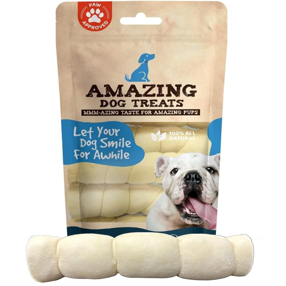 Amazing Dog Treats - Beef Cheek Rolls (10 Inch Regular - 4 Pcs) - Safe ...